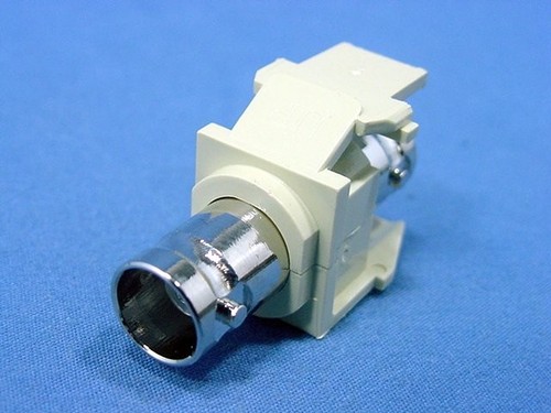 Leviton Ivory Quickport Snap-In BNC Video Connector Jack Female Nickel ...