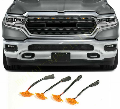 For Ram 1500 2019-2024 Yellow Raptor Style Front Grill LED Marker Light ...
