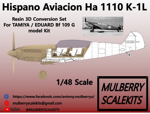 1/48 Hispano Aviacion Ha 1110 K-1L RESIN conversion set MULBERRY SCALE ...