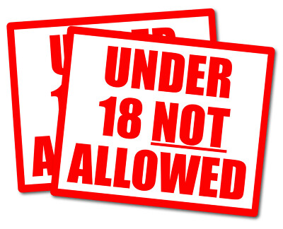 2 No One Under 18 Not Allowed Restaurant Bar Store Business Vinyl Decal ...