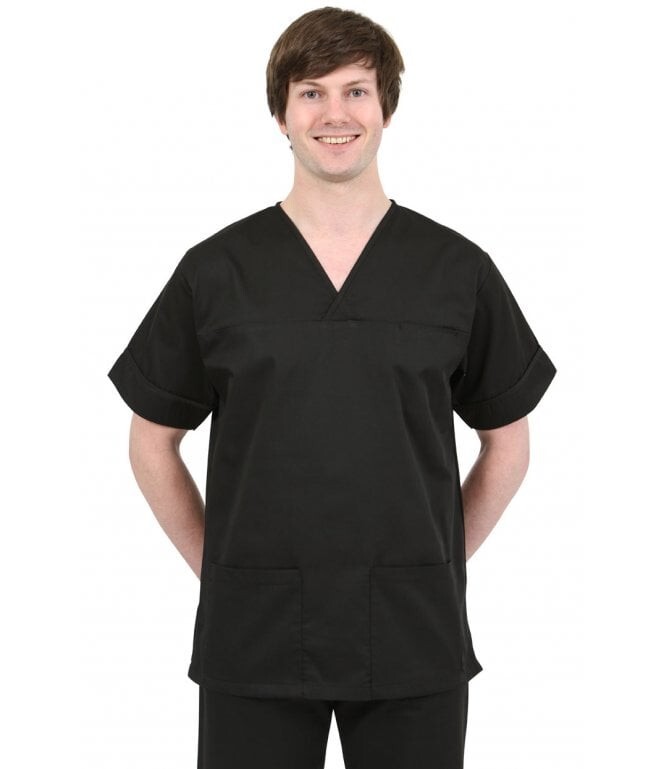 Behrens Unisex NHS Hospital Medical Scrub Tunic Top - NSTP - Black ...