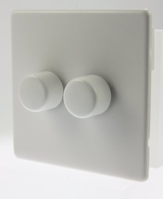MK Aspect K24522 WHI Porcelain White 2G 2 Way Double Dimmer Light ...
