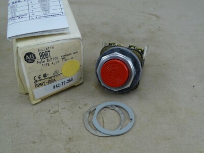 Allen Bradley Red Push Button type 4,13, Ext head, 800T-B6A | eBay
