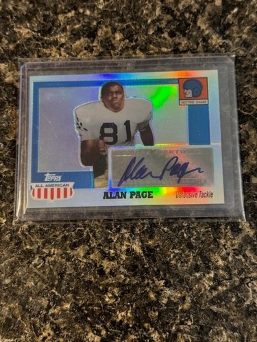 2005 Topps All-American Alan Page Chrome Refractor Auto #10/55 Irish ...