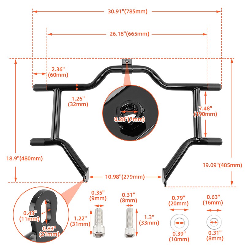 Engine Guard Highway Crash Bar For Harley Touring Street Road Glide ...