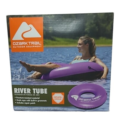 Ozark Trail 39" Purple Inflatable River Tube for Pool Rafting Lake w ...