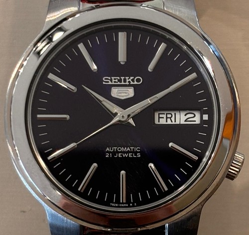 Seiko 5 Mens Watch Automatic Blue Dial Silver Stainless Steel SNKA05K1 ...