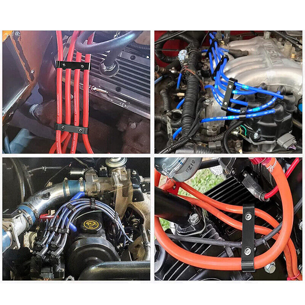 3PCS Black Billet Spark Plug Wire Separators Divider Kit For 8mm 9mm ...