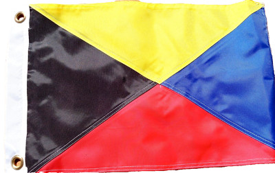 NEW ZULU FLAG 'Z' Signal Code ' I NEED A TUG' 18" INDOOR/OUTDOOR | eBay