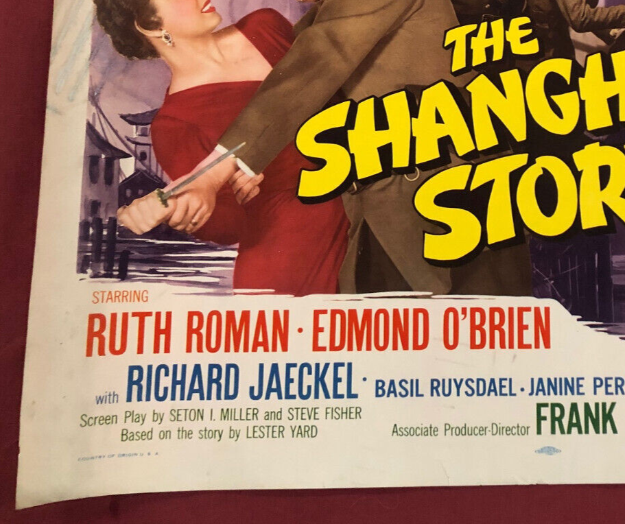 SHANGHAI STORY HALF SHEET MOVIE POSTER 1954 RUTH ROMAN EDMUND O'BRIEN ...
