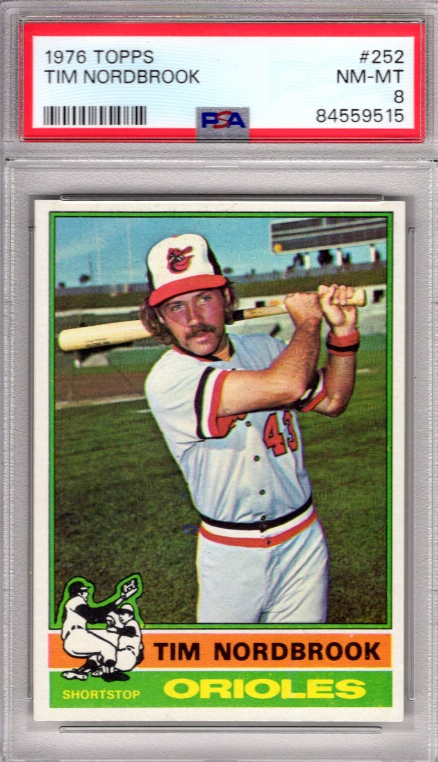 1976 Topps Tim Nordbrook PSA 8 NM-Mt # 252 | eBay