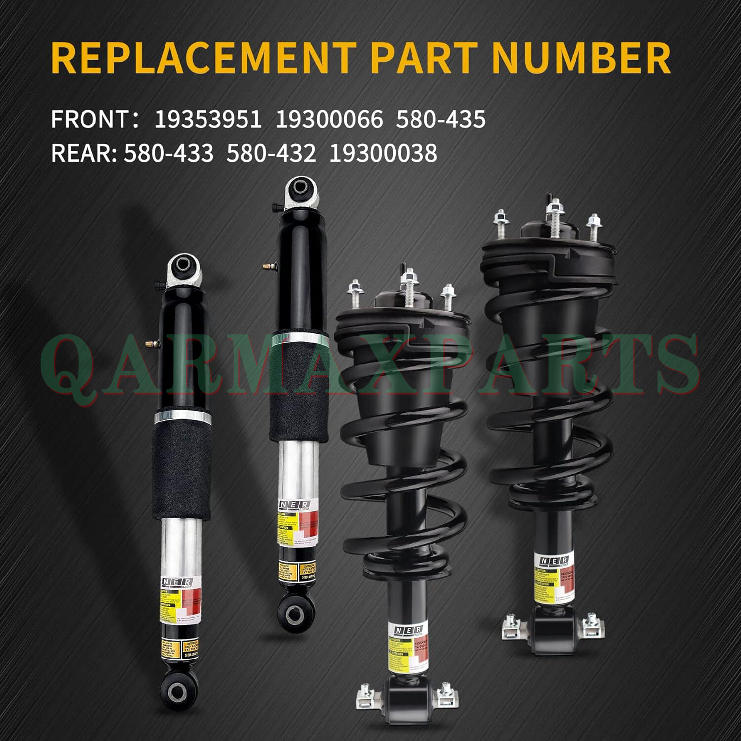 4Pcs Front & Rear Shock Struts Assys Magnetic for Cadillac Escalade GMC ...