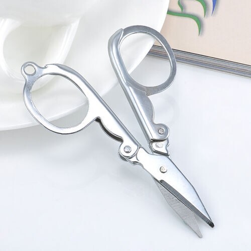 Portable Handy Pair of Folding Scissors Steel Travel Pocket Foldable ...