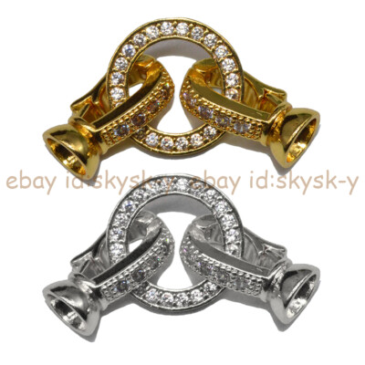 DIY Jewelry Accessories Making Gold Plated Ring Rhinestone Lock Buckle ...