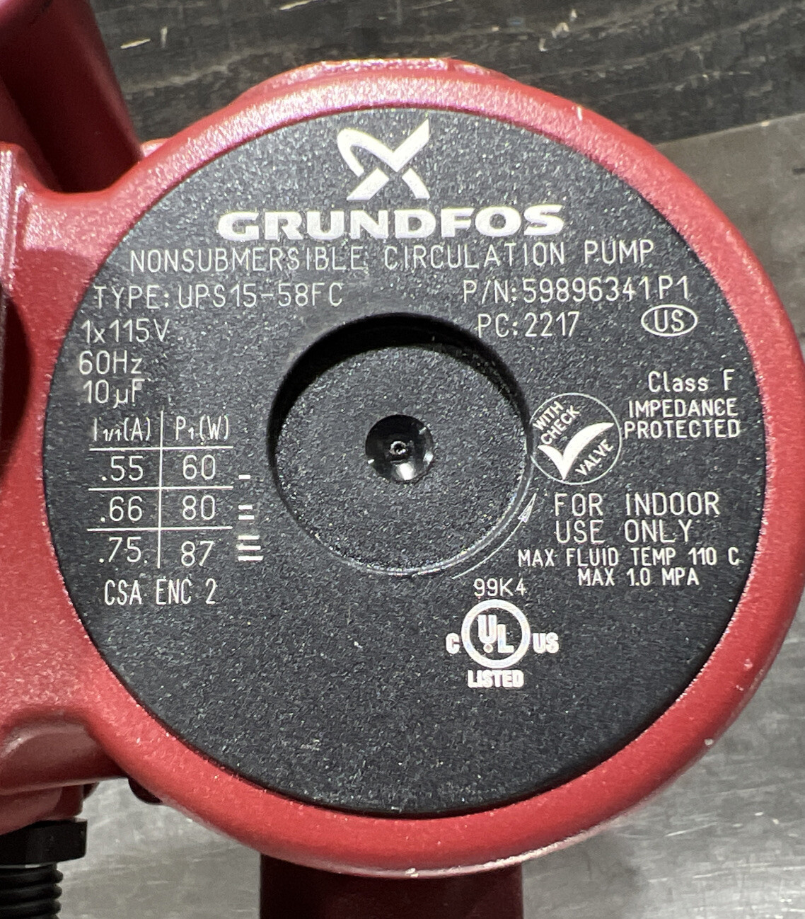 Grundfos UPS15-58FC 3-Spd Circulator Pump, IFC 59896341 Used Surplus | eBay