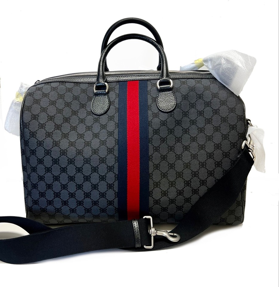 Balenciaga x Gucci The Hacker Project Black Duffle Bag Graffiti BB ...