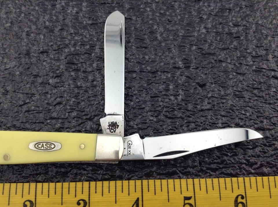 2008 Case XX 3207 CV Mini Trapper Knife USA Yellow Synthetic Handles | eBay