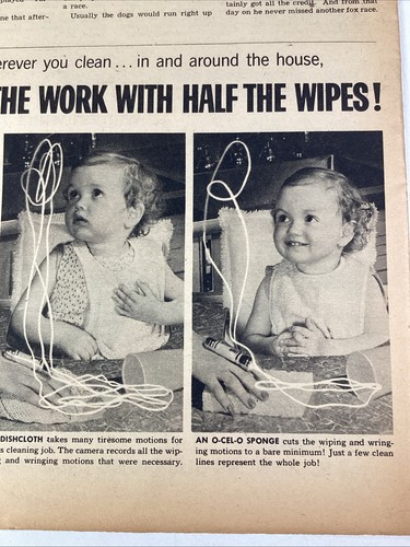 O-CEL-O Sponge Print Ad 1955 Atlanta AJC Girl Hiram Ga Newman ...