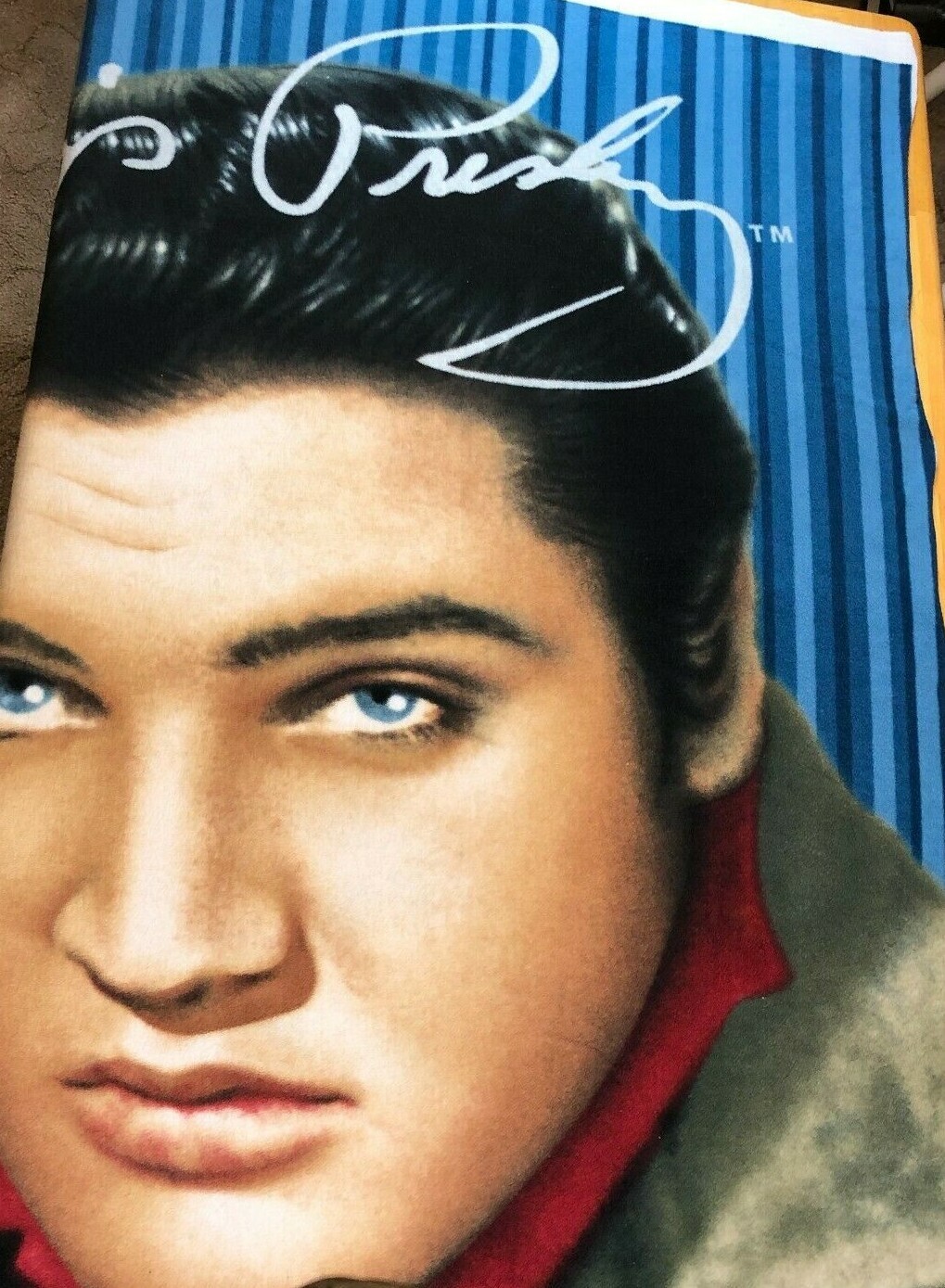 Cranston Fleece Fabric ELVIS Young Portrait Vintage VIP 54"x47" The ...