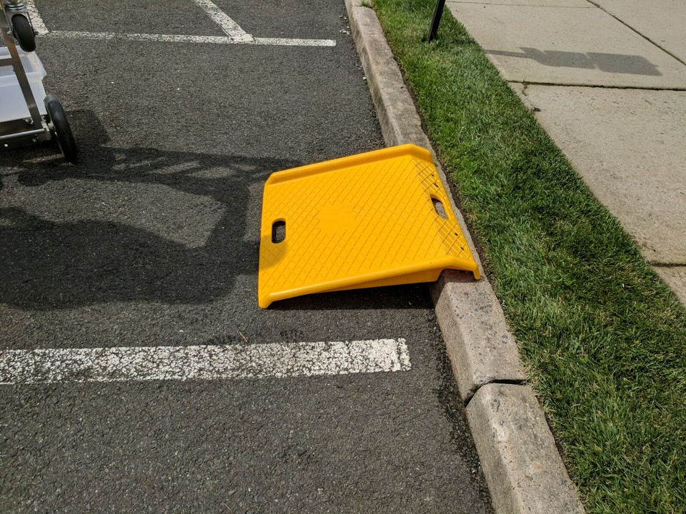 One Heavy Duty Wheelchair / Hand Truck Portable Plastic Curb Ramp | eBay