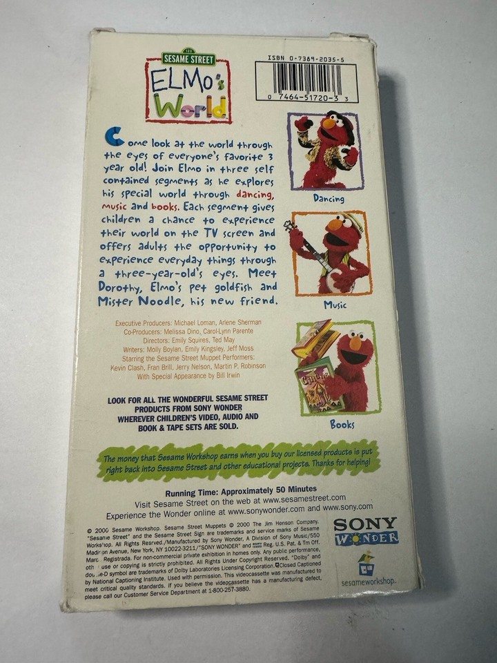 Sesame Street Elmo's World (VHS, 2000) Children Kids TV 74645172033| eBay