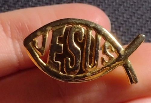 Vintage Jesus Fish Gold Tone Enamel Lapel Pin | eBay