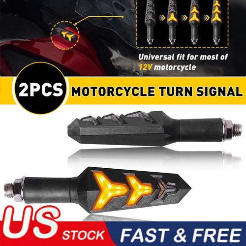 2Pack Motorcycle Turn Signals Blinker Lights Amber Universal For Suzuki ...