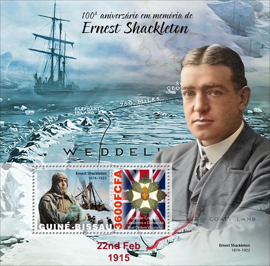 Ernest Shackleton Explorer Antarctic Ship MNH Stamps 2022 Guinea-Bissau ...