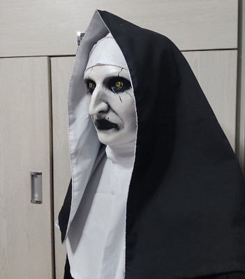 The Nun Valak Mask Latex Mask W/Hood Halloween Nun Headdress | eBay