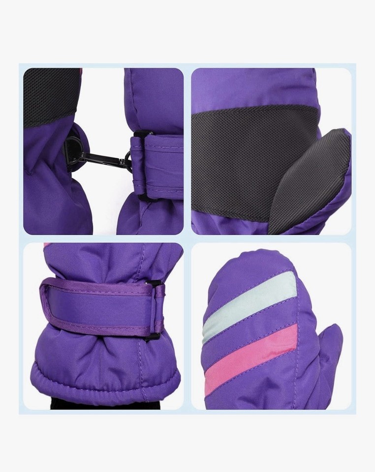 Toddler Kids Snow Mittens with String Waterproof Ski Mittens 4-6 Years ...