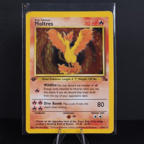 Pokémon TCG Moltres Holo Rare Card 12/62 Fossil 1st Edition WOTC 1999 ...