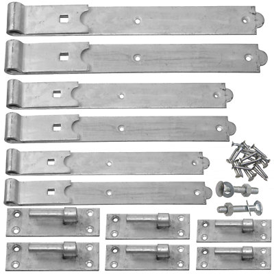 Hook & Band Gate Hinges 12 - 36 Inch - Black or Galvanised Heavy Duty ...