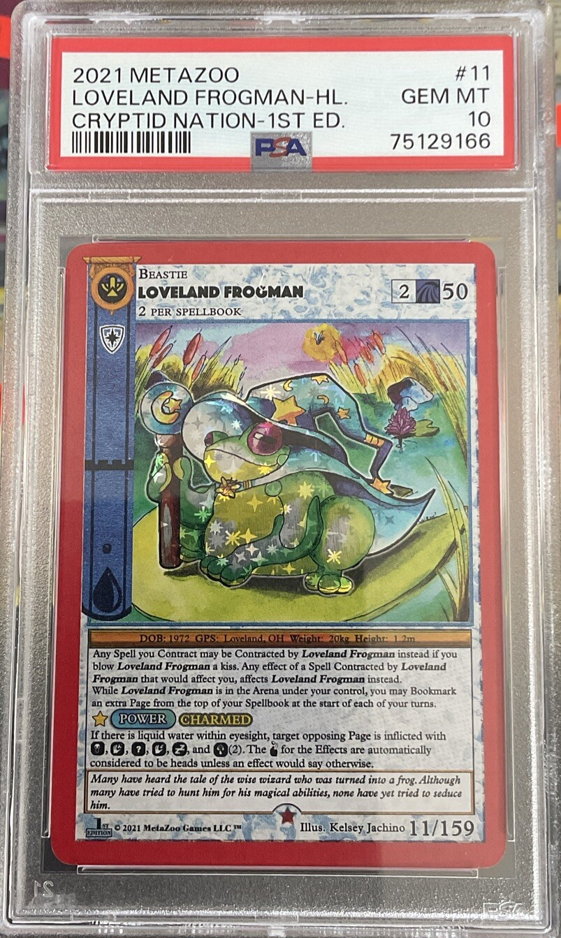 LOVELAND FROGMAN HOLO 2021 METAZOO CRYPTID NATION 1st EDITION PSA 10 🔥🔥 ...