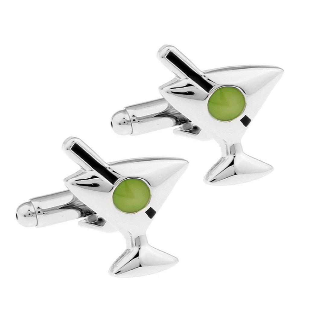 MARTINI CUFFLINKS Bartender Wedding Cocktail Mixed Drinks w GIFT BAG ...