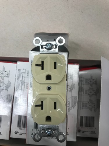 P&S CRB5362-I 20A 125V CONTRUCTION DUPLEX RECEPTACLE IVORY - **LOT of ...