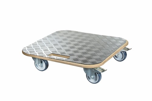 Square Plywood Dolly Grey Rubber Deck - 500kgs - GNM Wheels | eBay
