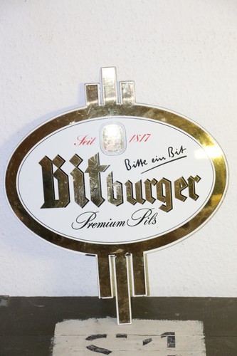 Bitburger Reklame Bitte ein Bit Premium Pils Schild Emailschild | eBay.de