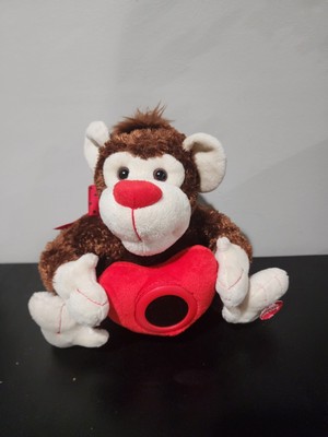 Animatronics Sound and Light Musical Valentines Day Plush Monkey 10 ...