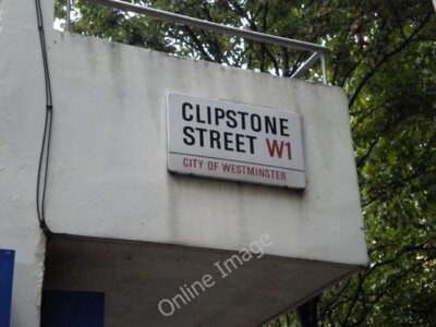 Photo 6x4 Street sign, Clipstone Street W1 London c2011 | eBay UK