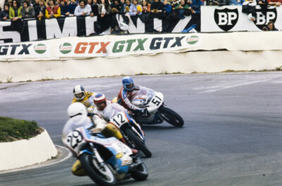 Randy Cleek Yamaha leads Steve Parrish Yamaha 1976 Motorcycle Racing ...