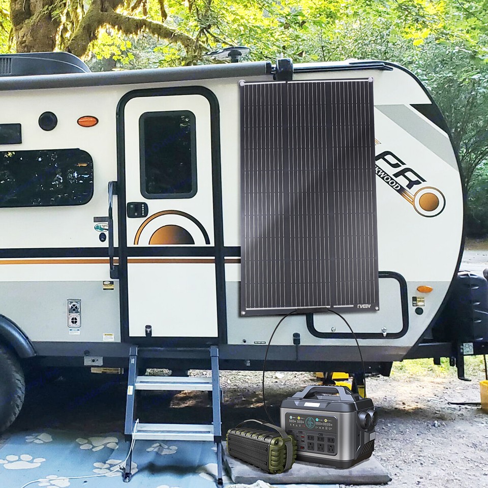 400W 200W 100W Mono Flexible Solar Panel Off-grid Power Generator RV ...