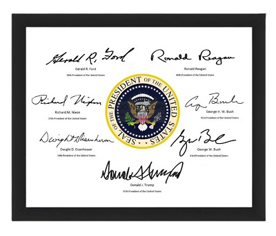 PRESIDENTIAL SEAL WITH SIGNATURES LAST 7 REPUBLICAN PRESIDENTS 8X10 ...