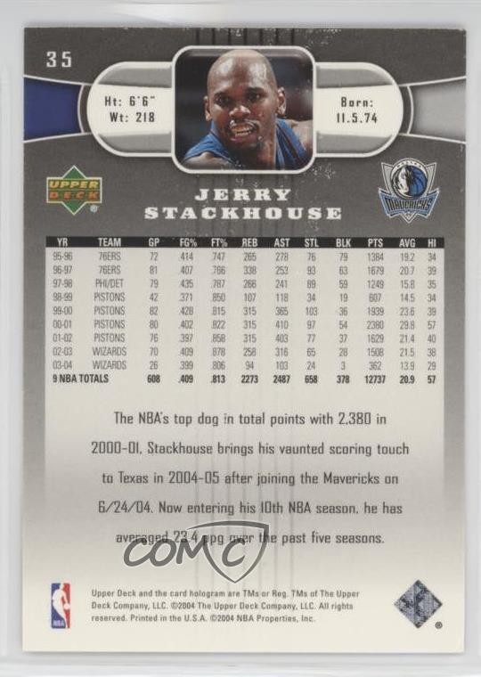 2004-05 Upper Deck Jerry Stackhouse #35 x1r | eBay