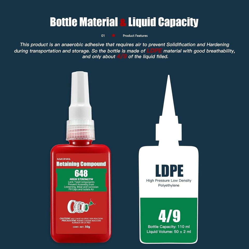 Retaining Compound Green 620 Sleeve Retainer High Strength Cylindrical ...