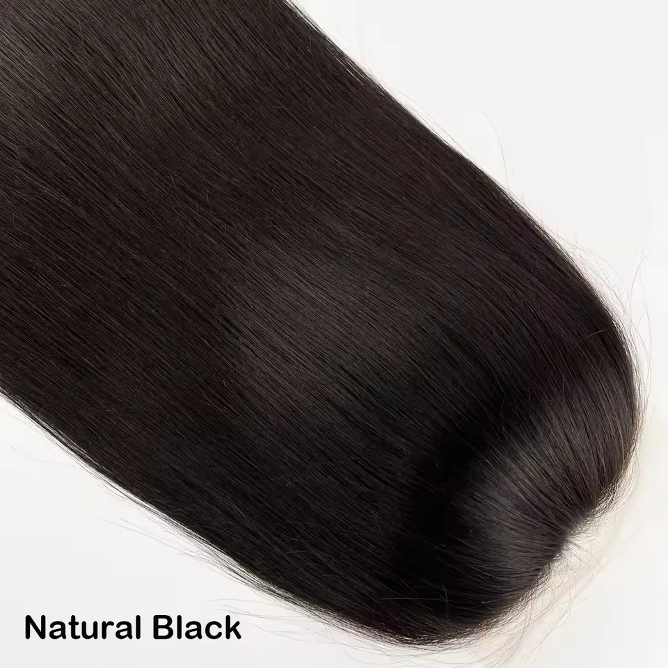 5x5inch Silk Skin Base Topper Strap And Comb Lace Front Closure Natural ...