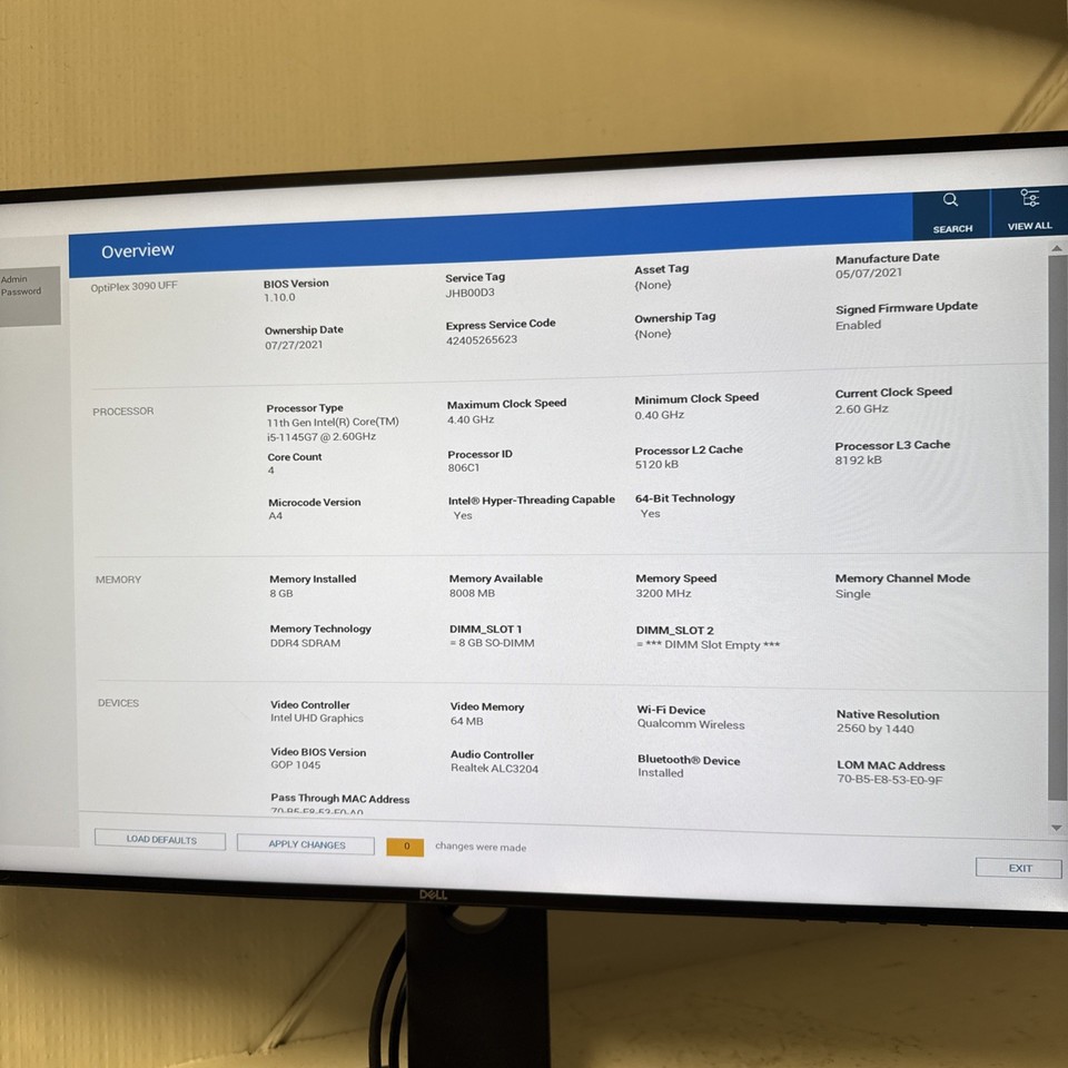 DELL OptiPlex 3090 UFF i5 1145G7 - 8GB RAM NO SSD NO OS | eBay