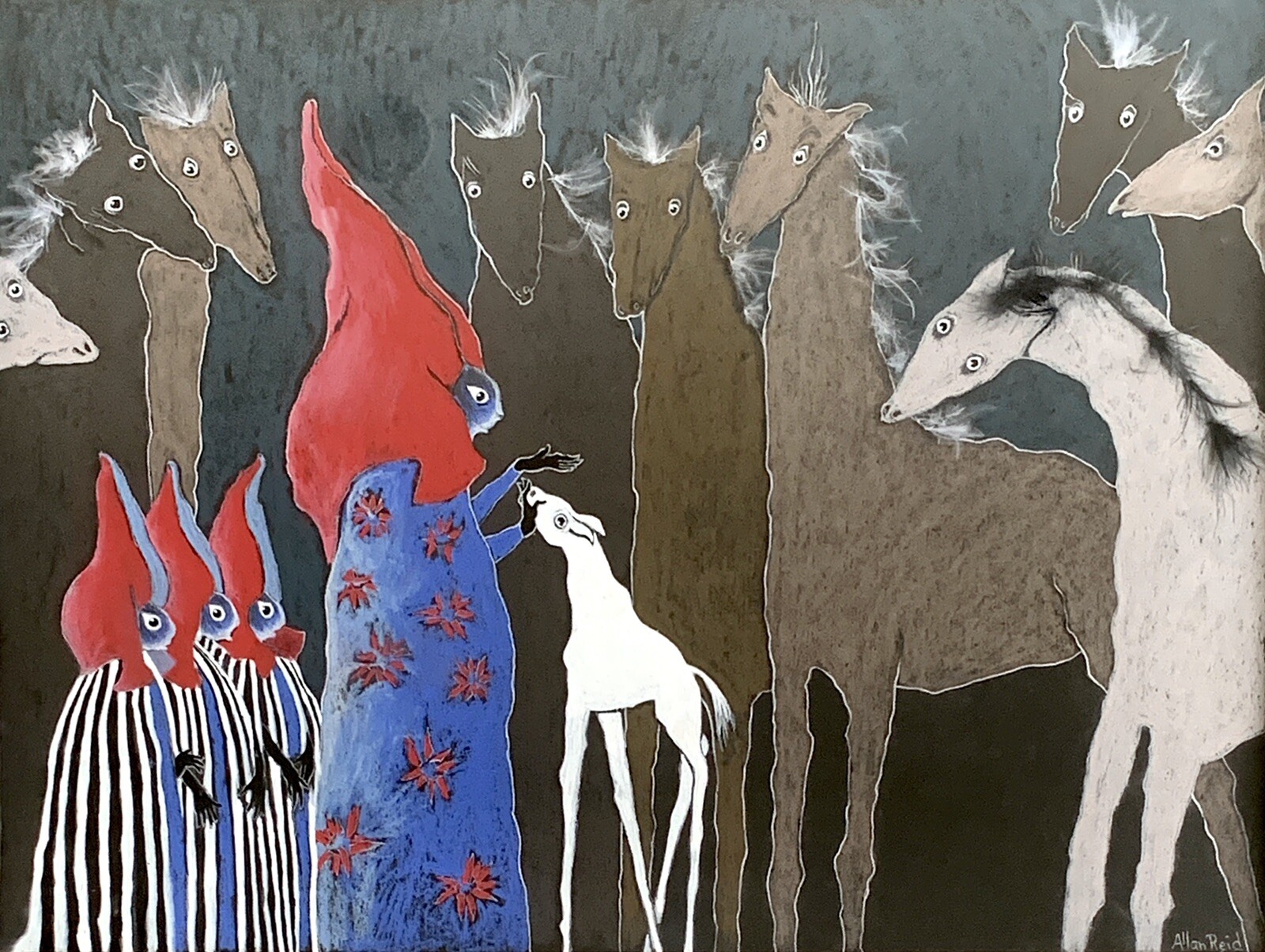 Allan Reid mixed media horses rabbits Janis Joplin poster artist ...