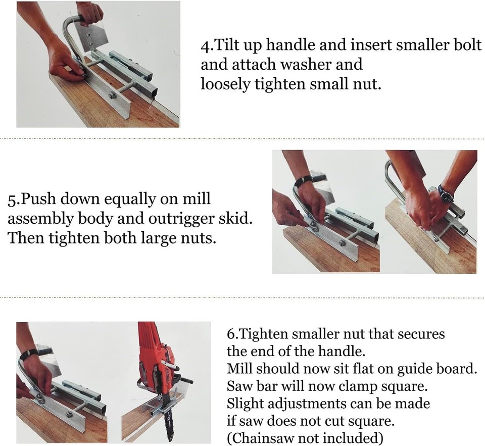 Portable Chainsaw Edging Sawmill G555B - 24" V-Rail Tool for 16-36 ...