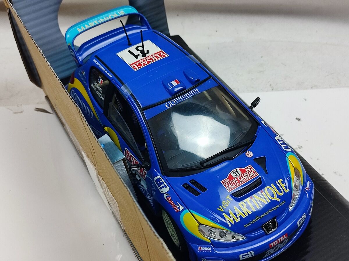 Solido 1/18 Peugeot 206 Wrc Simon J Joseph blue diecast Solido 1/18 Peugeot 206 Wrc Simon J Joseph blue diecast