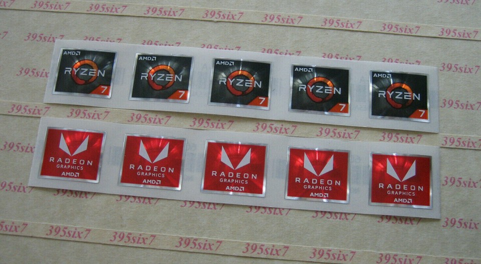 5 PCS AMD RYZEN 7 STICKER + 5 PCS RADEON GRAPHICS AMD STICKER | eBay